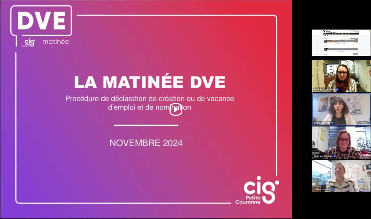 La matinée DVE - webinaire 2024 - CIG Petite Couronne
