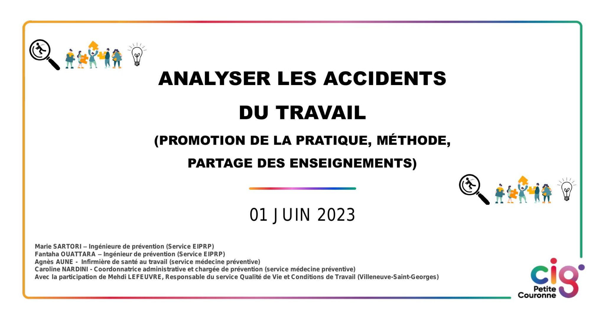 Analyser les accidents de travail - CIG Petite Couronne